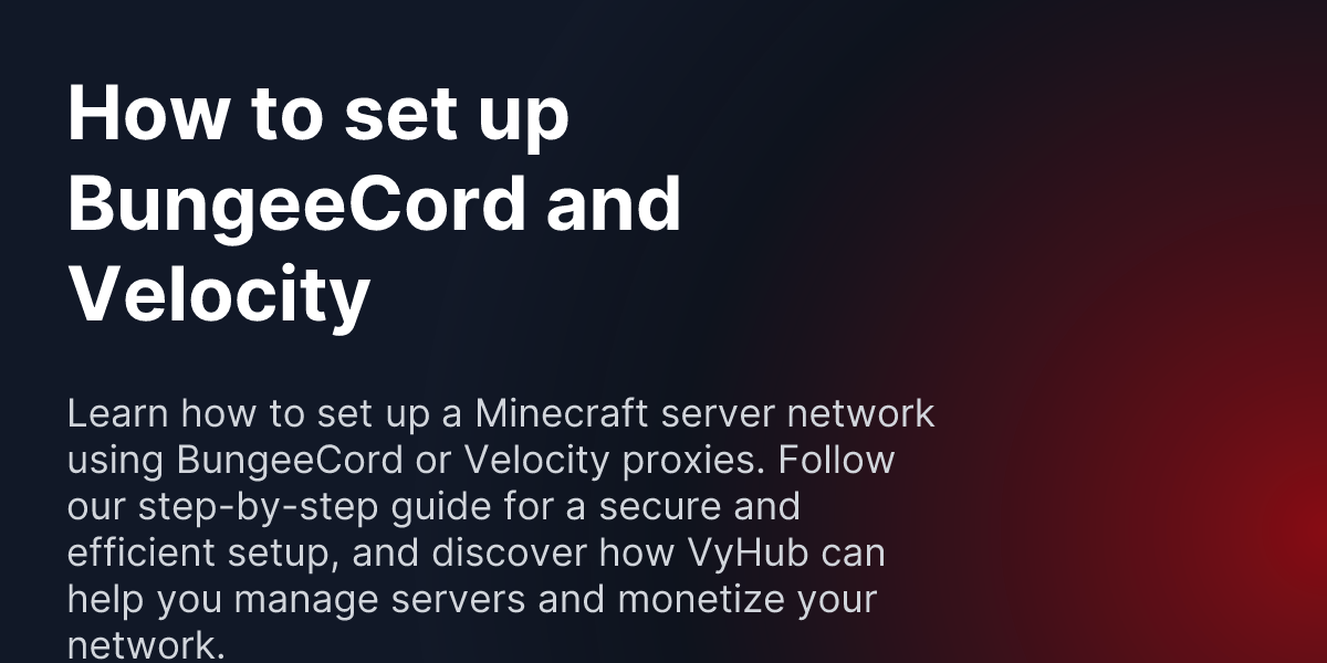 How to set up BungeeCord and Velocity - VyHub